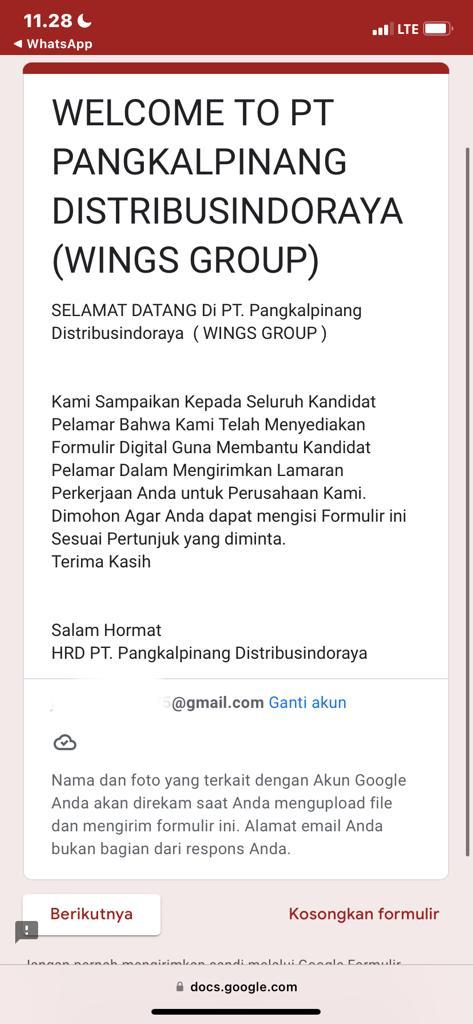 info Loker PICKER GUDANG-PT Pangkalpinang DistribusindoRaya/Wings Group